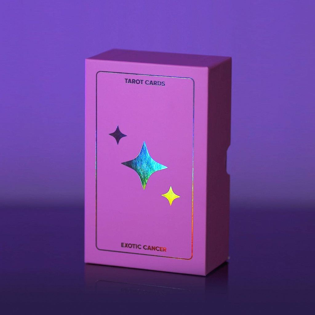 EXOTIC CANCER AUTHENTIC TAROT CARDS | HOLOGRAPHIC & NEON PINK