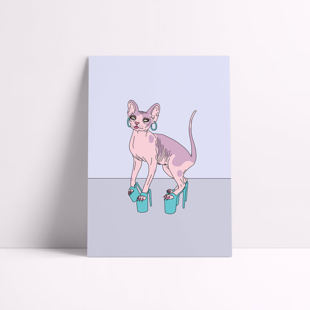 Hoe Cat Print